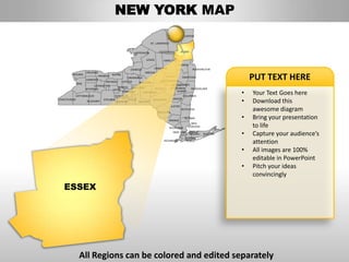 Usa new york state powerpoint county editable ppt maps and templates | PPTX