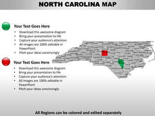 Usa north carolina state powrpoint county editable ppt maps and ...