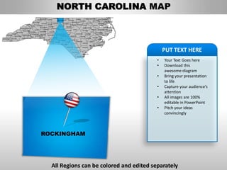 Usa north carolina state powrpoint county editable ppt maps and ...