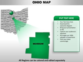 Usa ohio state powerpoint county editable ppt maps and templates | PPTX ...