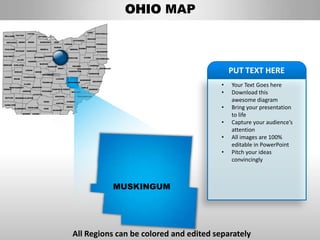 Usa ohio state powerpoint county editable ppt maps and templates | PPTX