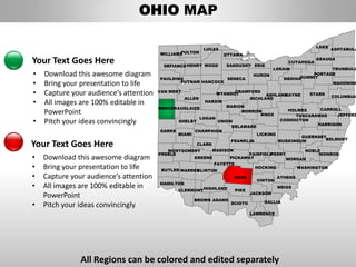 Usa ohio state powerpoint county editable ppt maps and templates | PPTX ...
