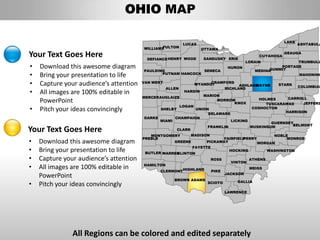 Usa ohio state powerpoint county editable ppt maps and templates | PPTX