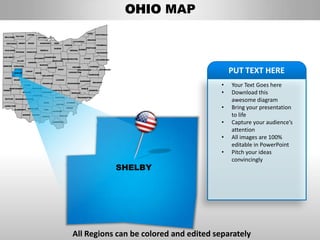 Usa ohio state powerpoint county editable ppt maps and templates | PPTX