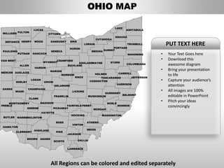Usa ohio state powerpoint county editable ppt maps and templates | PPTX ...