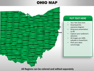 Usa ohio state powerpoint county editable ppt maps and templates | PPTX