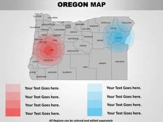 Usa oregon state powerpoint county editable ppt maps and templates | PPTX