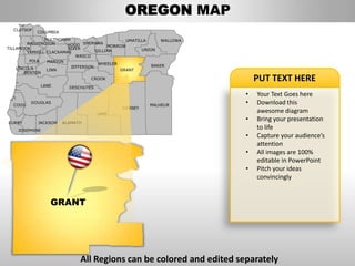 Usa oregon state powerpoint county editable ppt maps and templates | PPTX