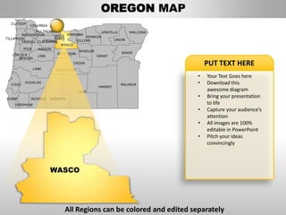 Usa oregon state powerpoint county editable ppt maps and templates | PPTX