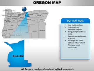 Usa oregon state powerpoint county editable ppt maps and templates | PPTX
