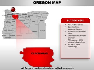 Usa oregon state powerpoint county editable ppt maps and templates | PPTX