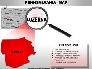 Usa pennsylvania state powerpoint county editable ppt maps and ...