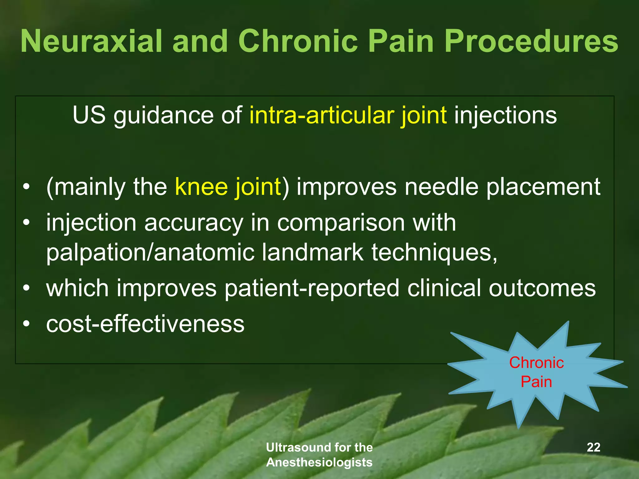 Uses of Ultrasound in Anesthesiology | PPTX