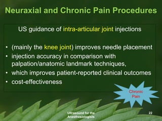 Uses of Ultrasound in Anesthesiology | PPTX