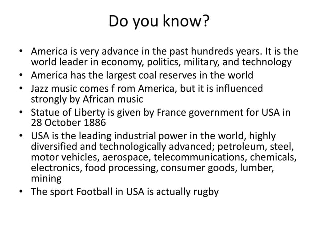 USA presentation | PPTX | North America Travel | Travel Locations