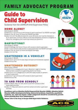 USAEUR Child Supervision Guidelines | PDF