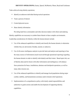 US Army Identity-Operations | PDF