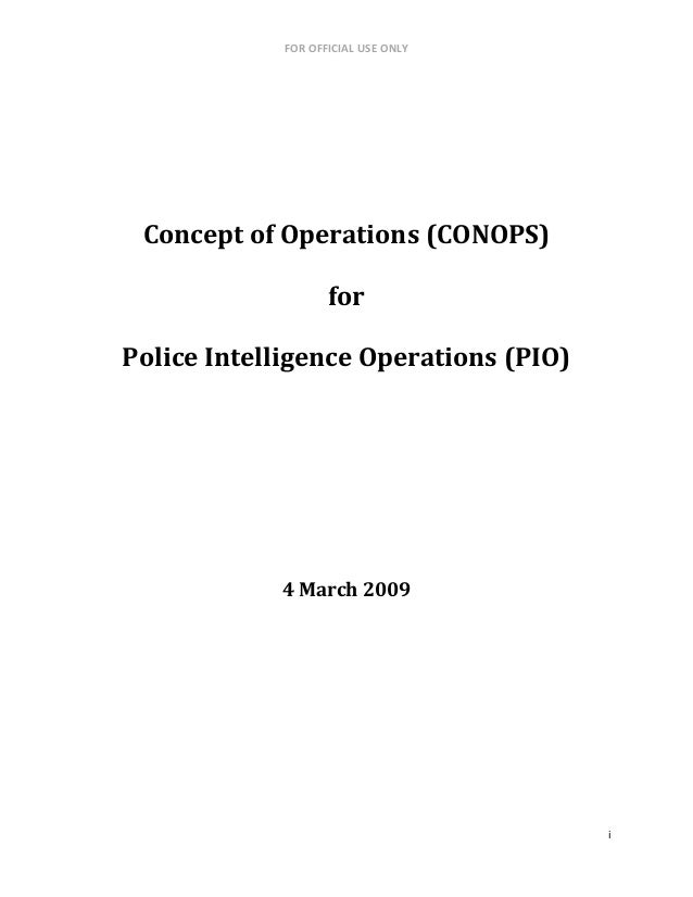 Concept of Operations (CONOPS) for Police Intelligence Operations (P…