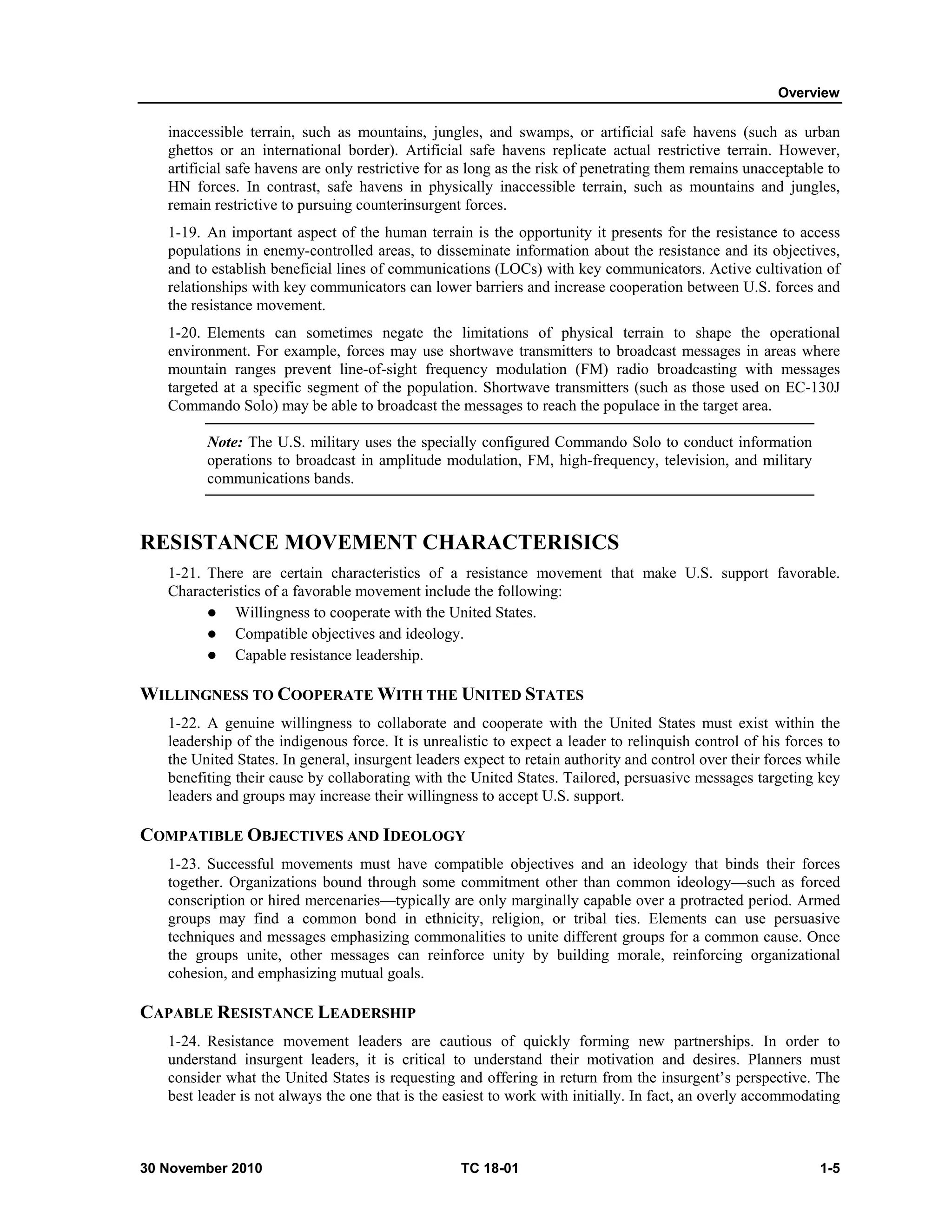 U.S. Army Special Forces Unconventional Warfare Training Manual ...