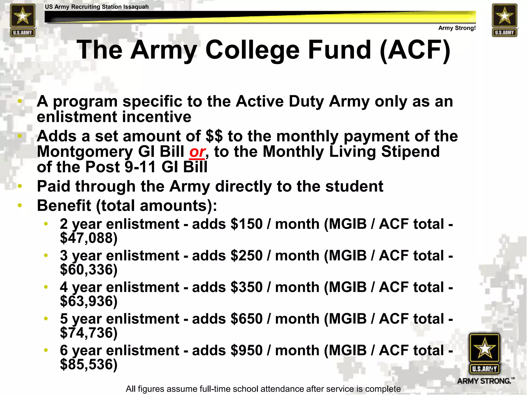 US Army College Benefits Explained | PPTX