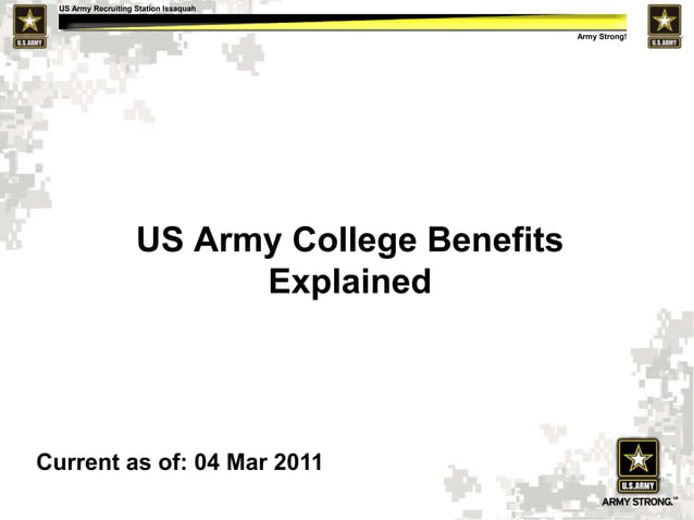 US Army College Benefits Explained | PPTX | Student Financial Aid ...