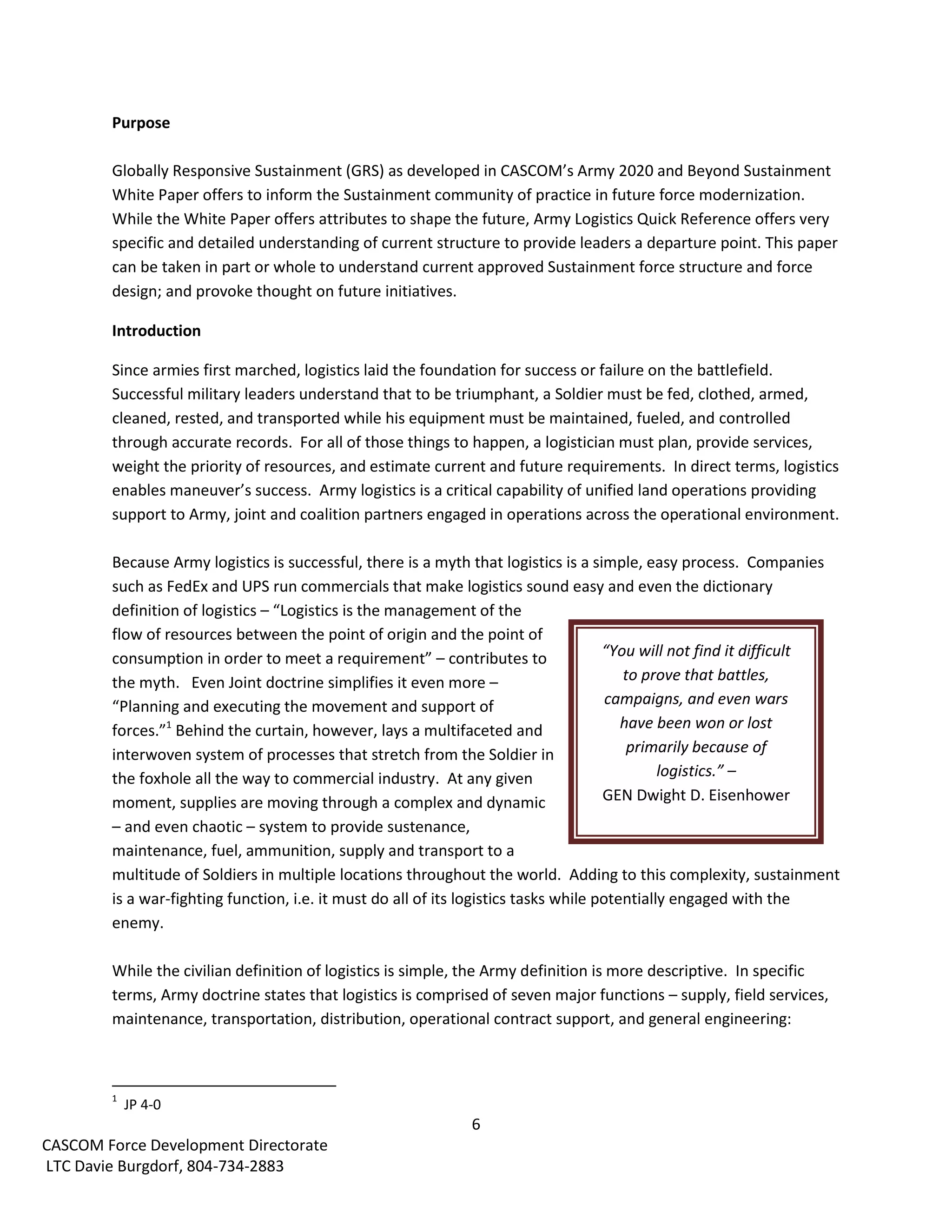 US Army Logistics Quick Reference Guide Feb 14, 2014 | PDF