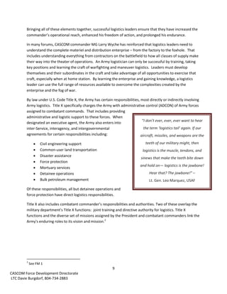 US Army Logistics Quick Reference Guide Feb 14, 2014 | PDF