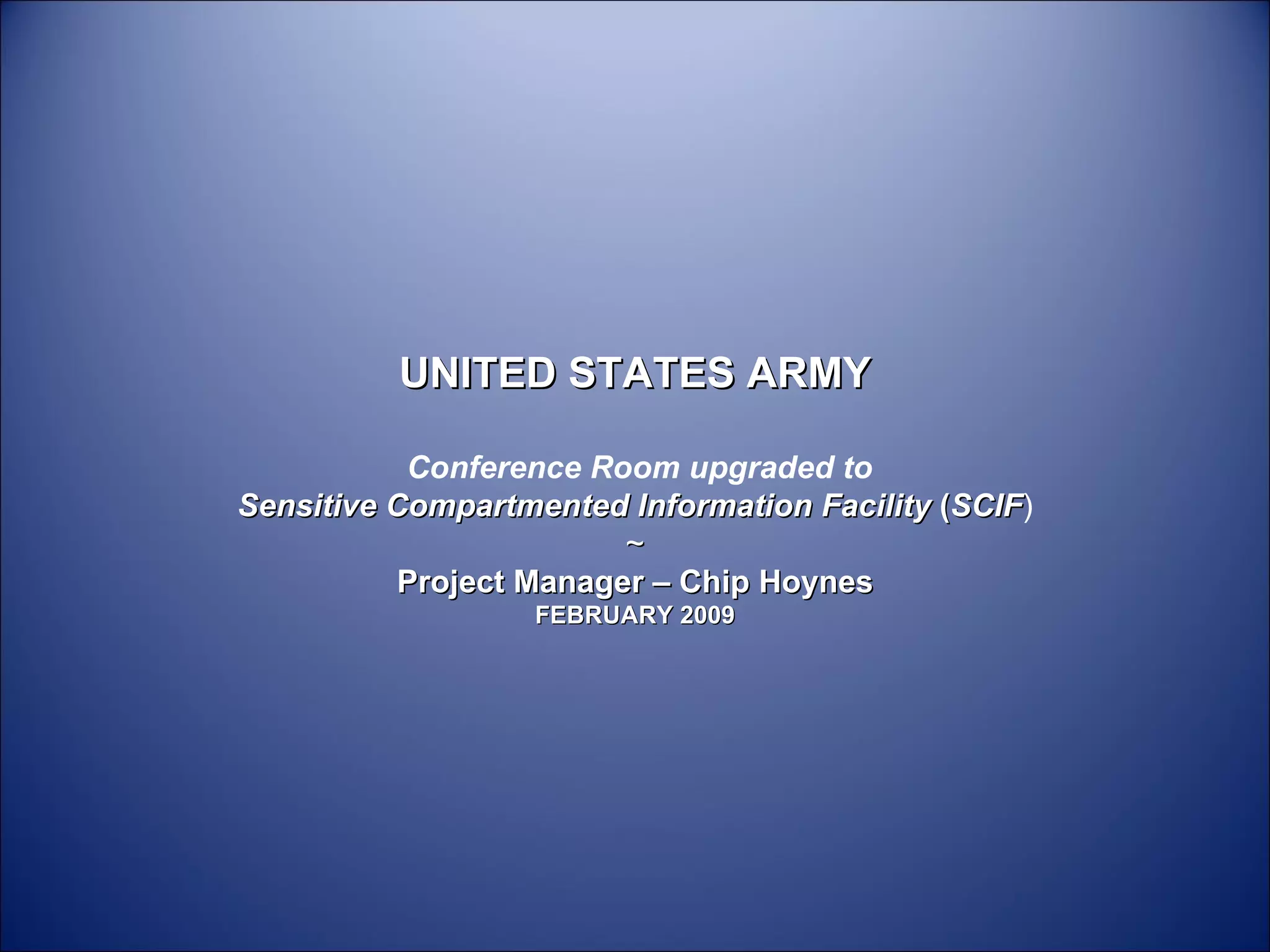 Us Army Turn Key Scif Pm Chip Hoynes | PPT