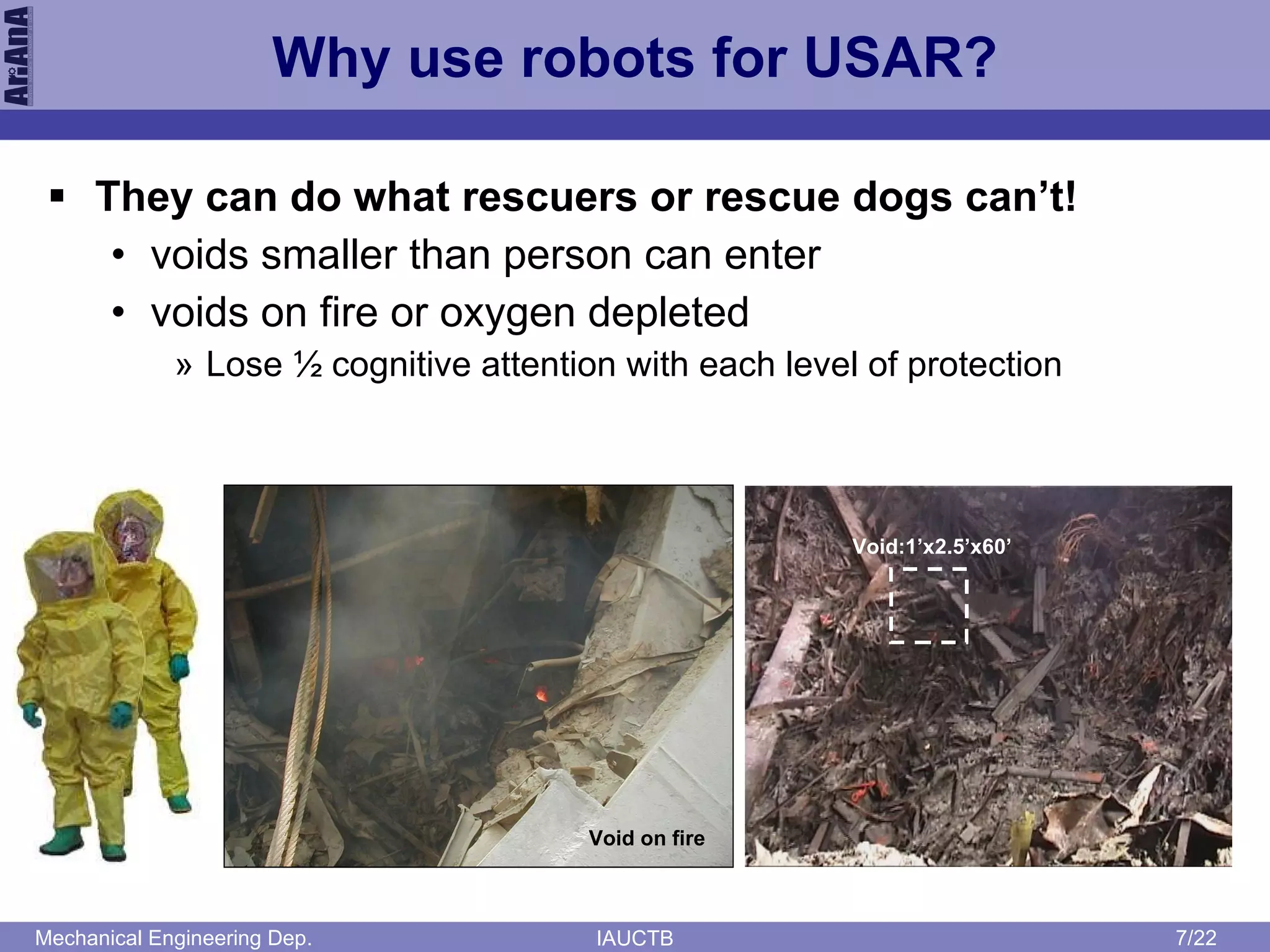 Urban Search And Rescue (USAR) robotics | PPT