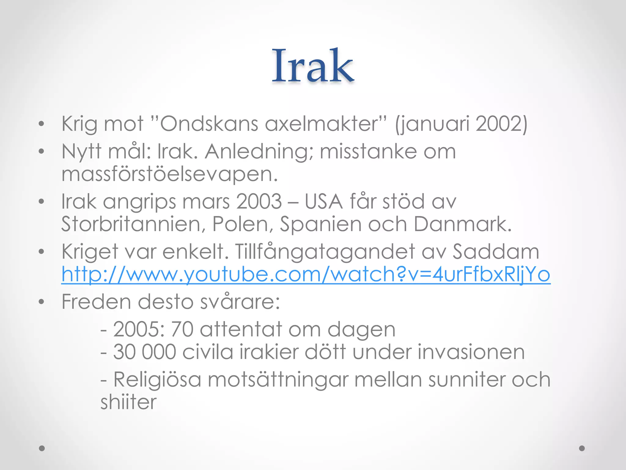 Us as krig mot terrorism | PPT