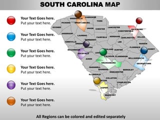 Usa south carolina state powerpoint county editable ppt maps and ...