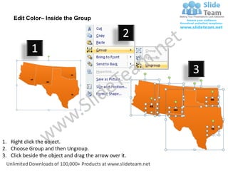Usa south west region country editable powerpoint maps with states and ...