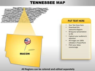 Usa tennessee state powerpoint county editable ppt maps and templates ...