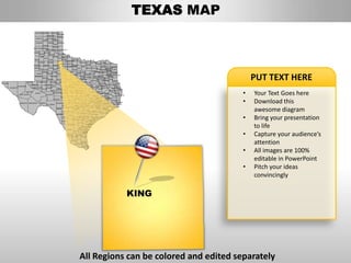 Usa texas state powerpoint county editable ppt maps and templates | PPTX