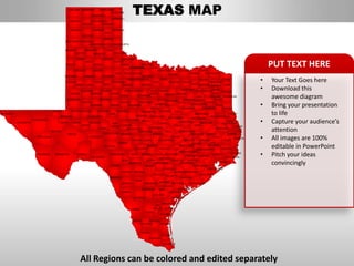 Usa texas state powerpoint county editable ppt maps and templates | PPTX