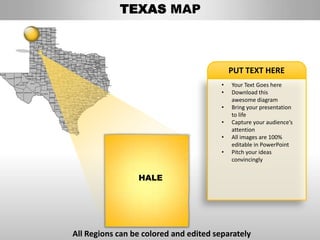 Usa texas state powerpoint county editable ppt maps and templates | PPTX
