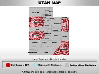 Usa utah state powerpoint county editable ppt maps and templates | PPT