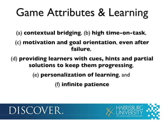 Exploring the LEARNING in Game-Based Learning | PPT