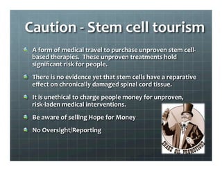 Webinar about stem cell therapies for spinal cord injury_Oct2014 | PDF