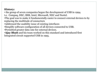 Usb | PPTX | Computer Peripherals | Computing