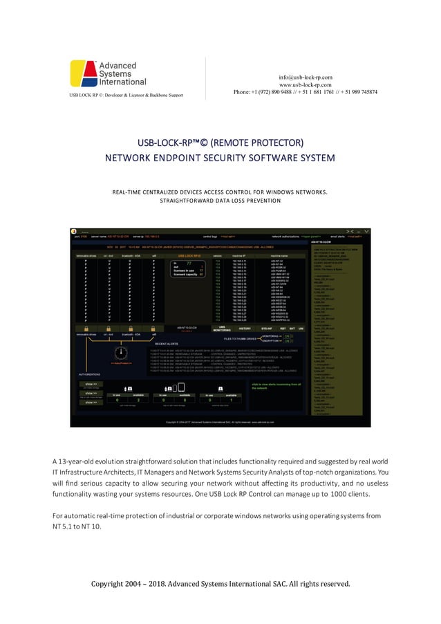 USB-Lock-RP Technical Datasheet version 11.9 | PDF