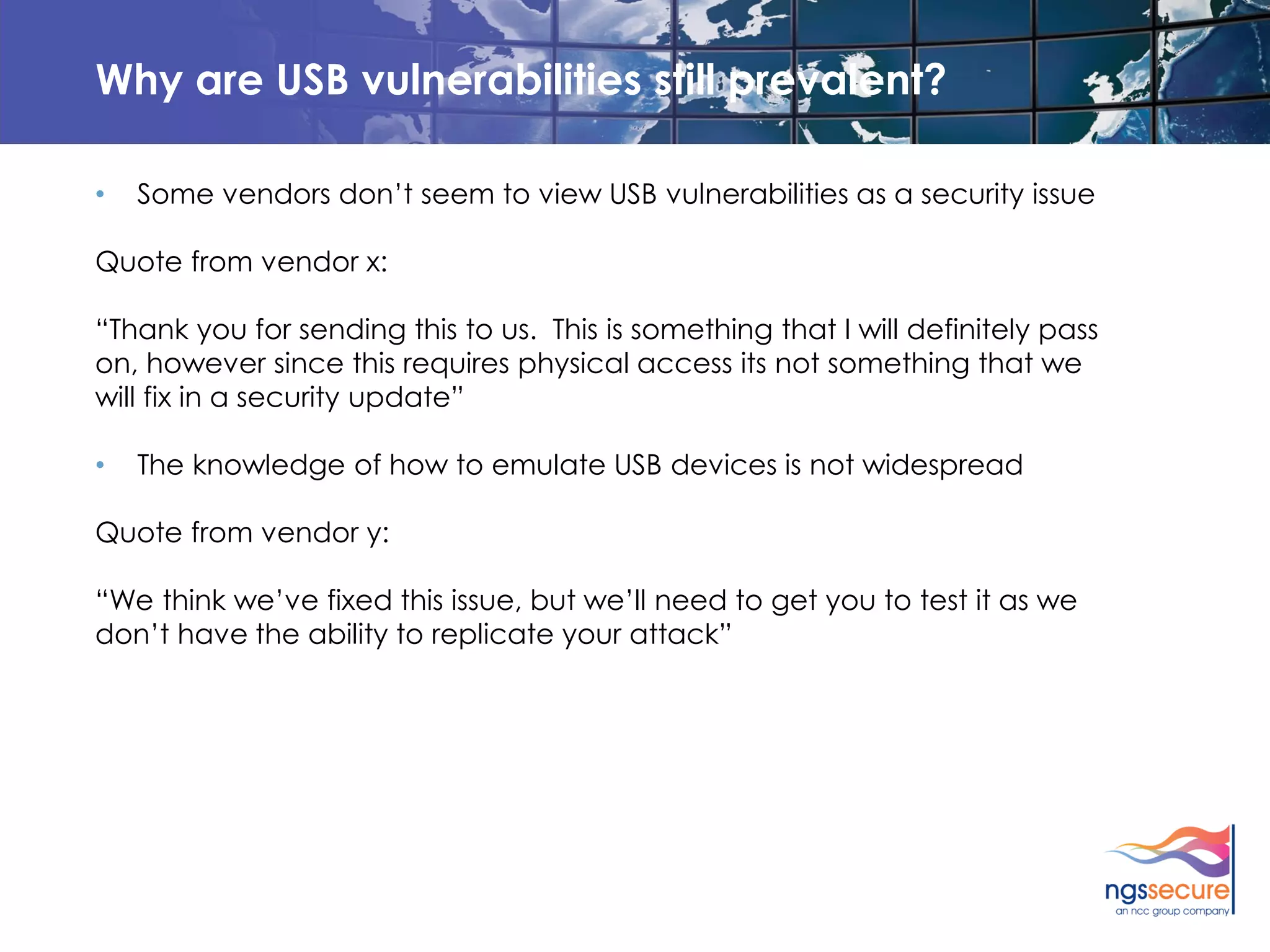 USB: Undermining Security Barriers | PPT