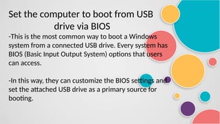 USB BIOS BOOTING.pptx for a ICT Teachers | PPT