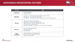 암호화 보안USB·외장하드 중앙관리 솔루션 ‘DataLocker SafeConsole’_소개자료 | PDF