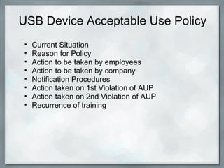 USB Device Policy | PPT