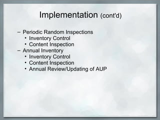 USB Device Policy | PPT