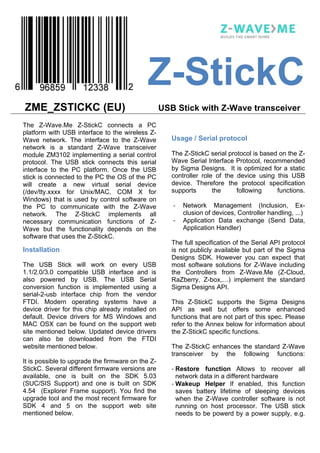 Usb dongle z wave.me manual | PDF
