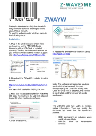 Usb dongle z wave.me with windows software manual | PDF