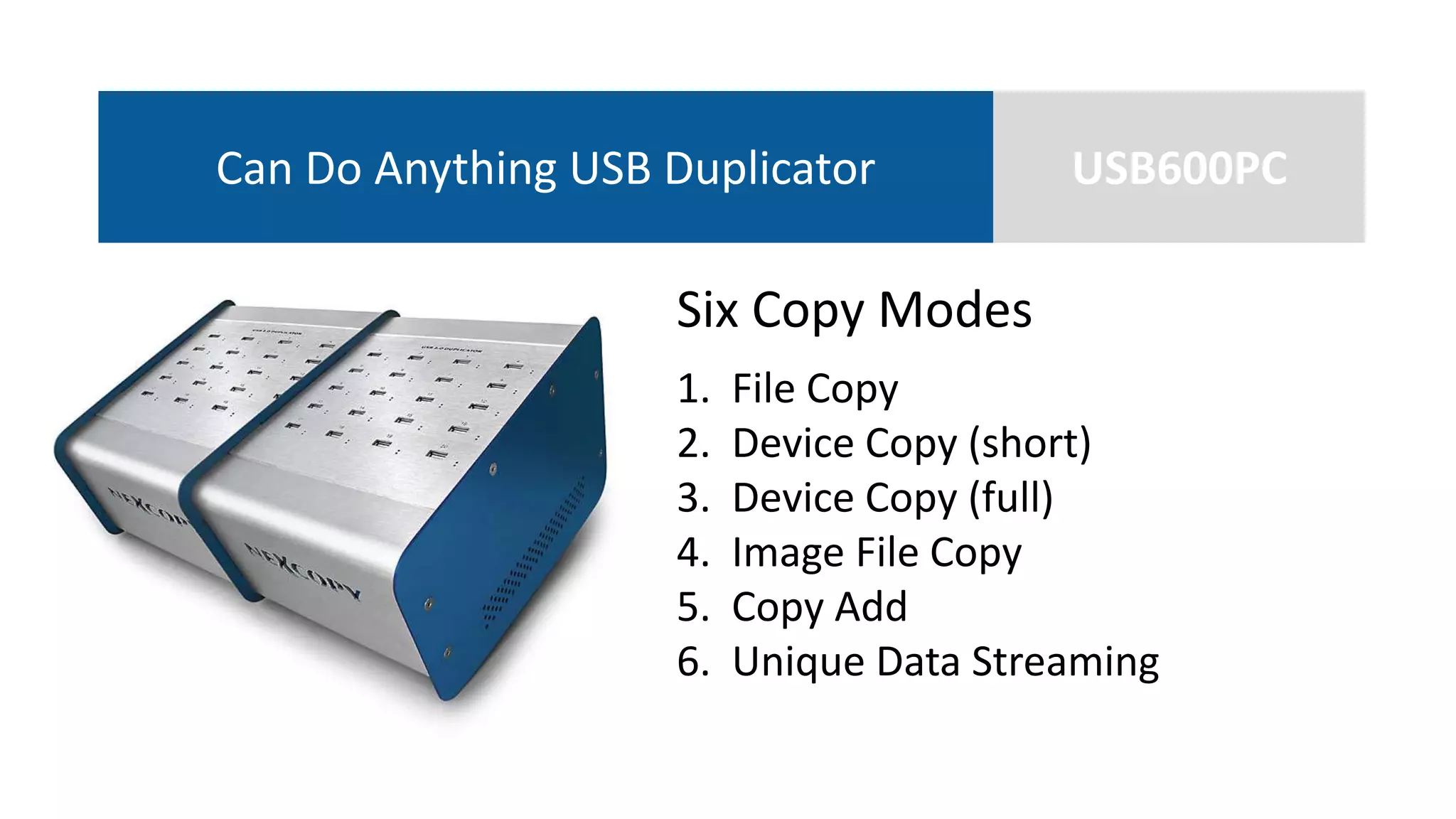 USB Duplicator by Nexcopy, Model USB600PC | PPT