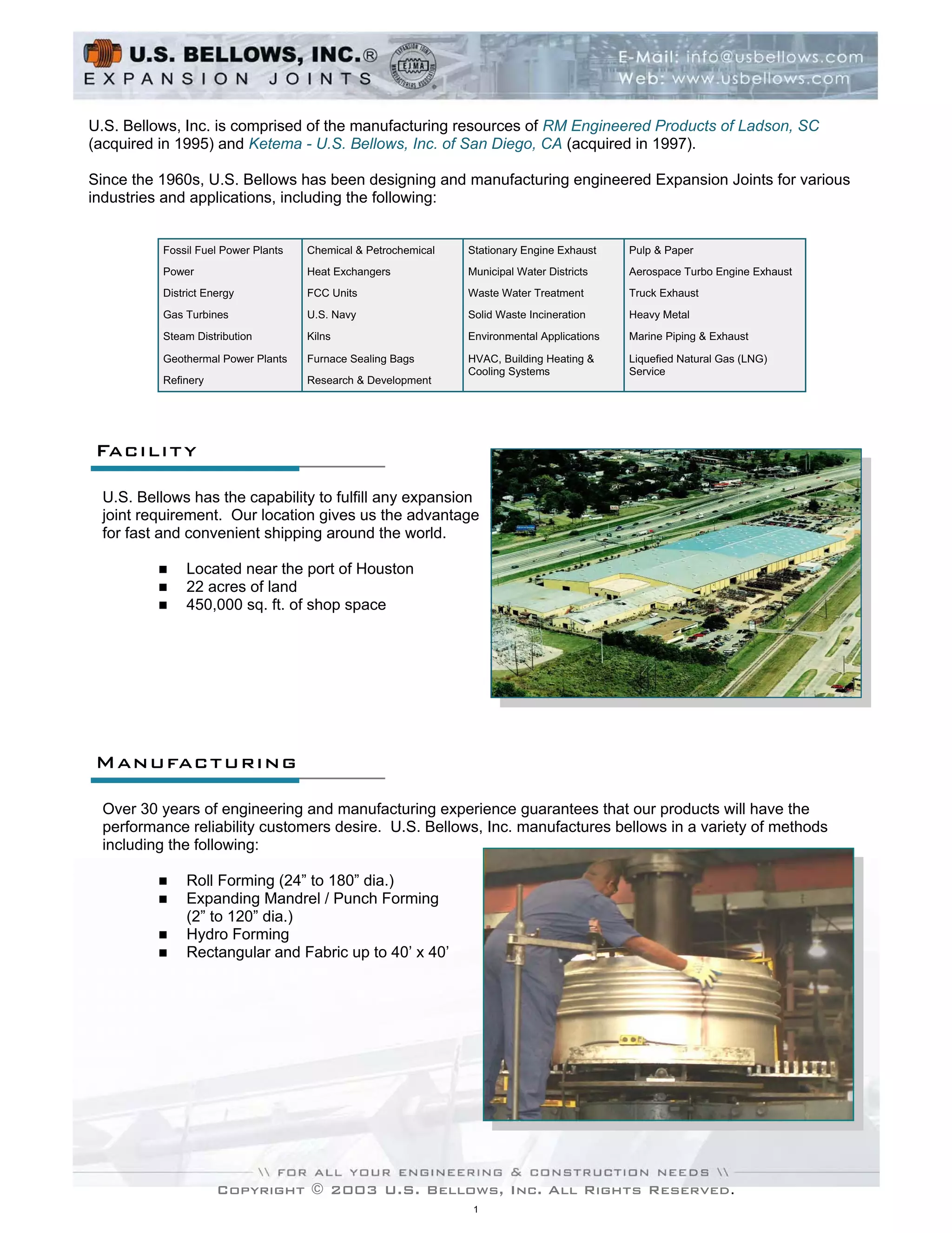 U.S. Bellows Expansion Joint Brochure | PDF